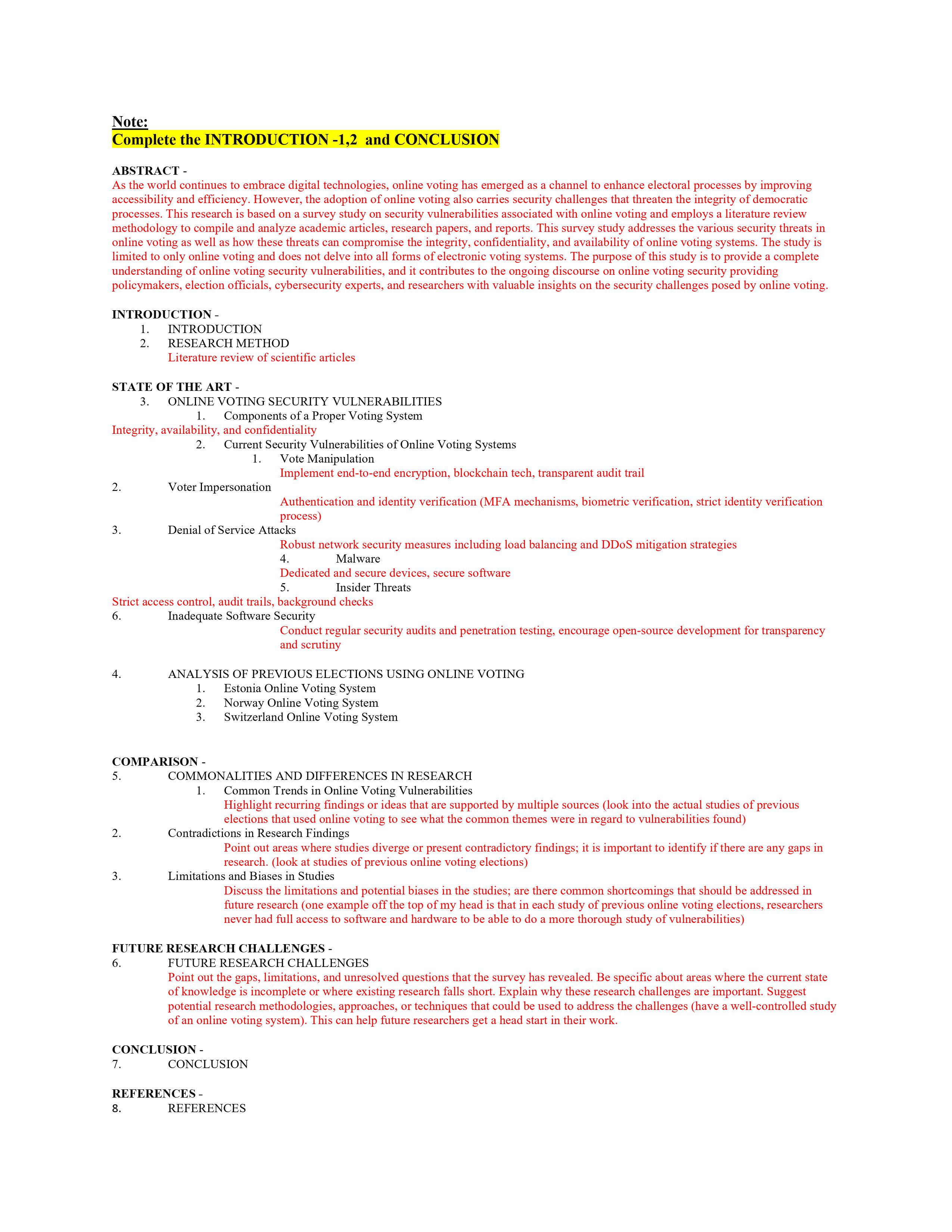 Solved Note:Complete the INTRODUCTION -1,2 ﻿ and CONCLUSION | Chegg.com