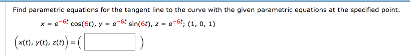 Solved Find parametric equations for the tangent line to the | Chegg.com