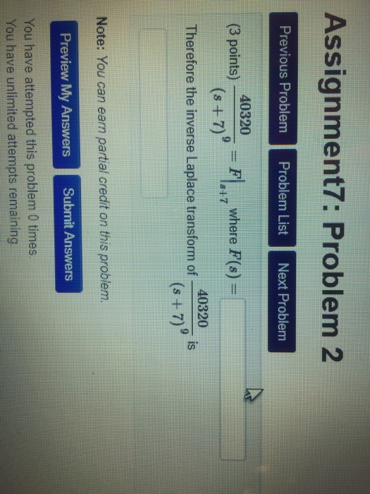 Solved Assignment7: Problem 2 Previous Problem Problem List | Chegg.com