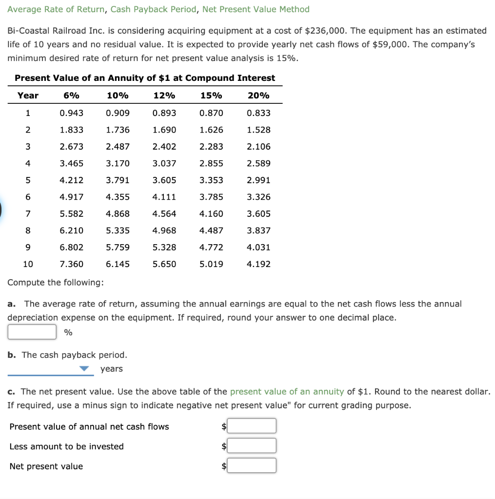 Solved Average Rate Of Return Cash Payback Period Net Chegg solved-average-rate-of-return-cash-payback-period-net-chegg