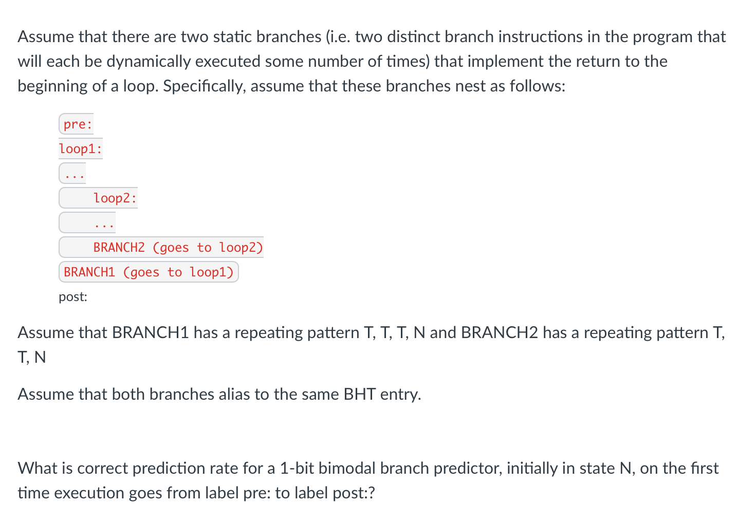 Solved Assume that there are two static branches (i.e. two | Chegg.com