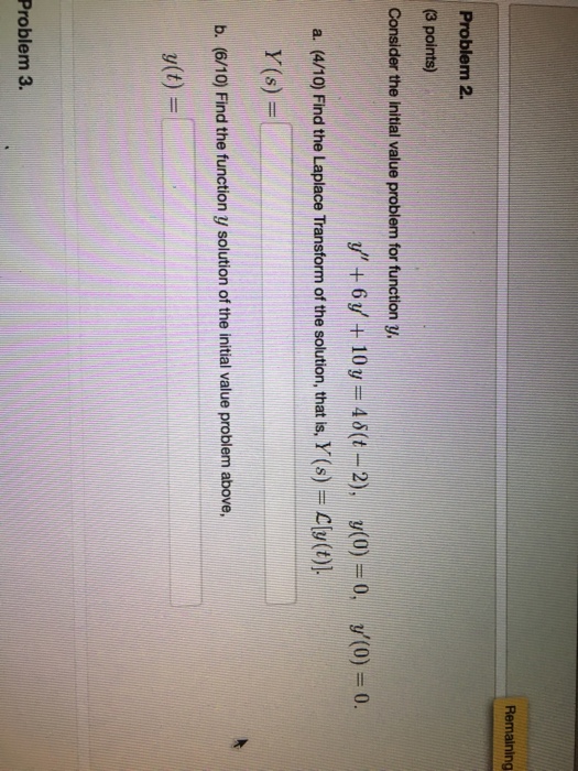 Solved Remaining Problem 2. (3 points) Consider the initial | Chegg.com