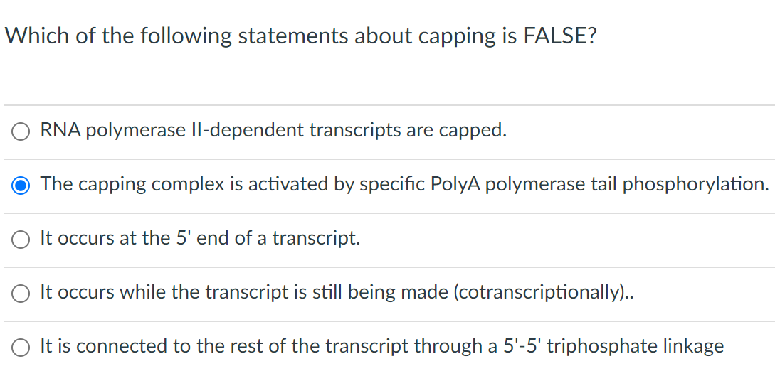 Solved Which of the following statements about capping is | Chegg.com