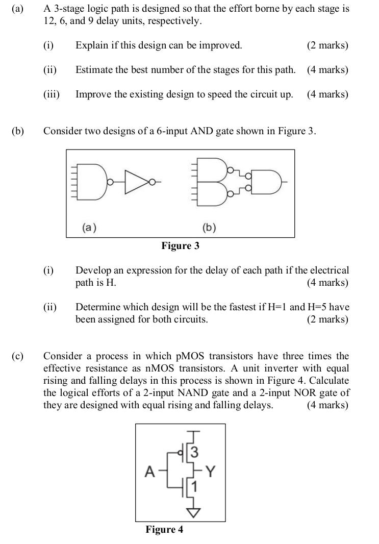 Solved (a) A 3-stage logic path is designed so that the | Chegg.com