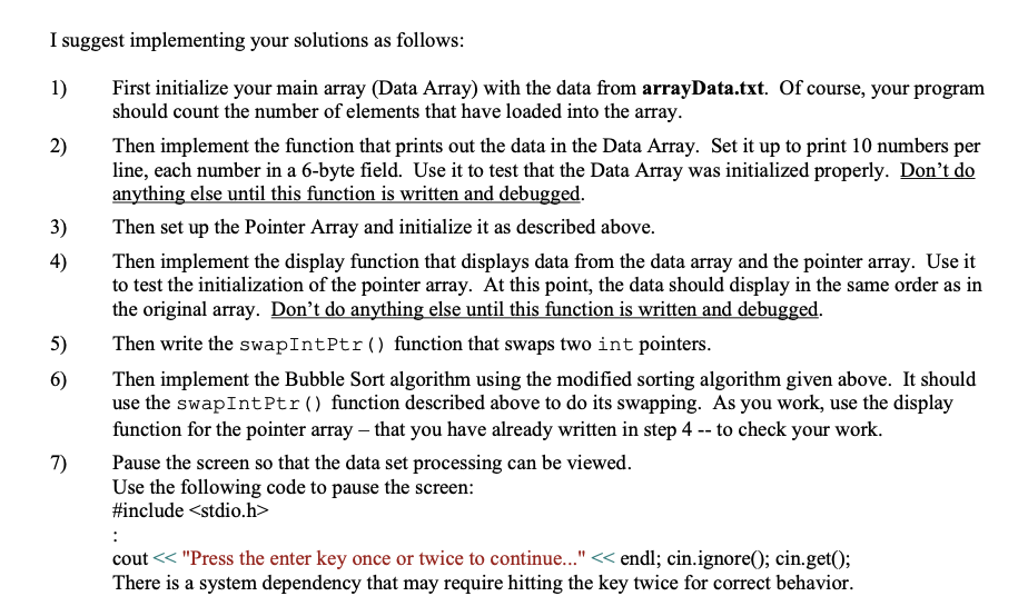 Solved Displaying Data We will display the data both in | Chegg.com