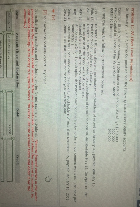 Solved Problem 11-7A (Part Level Submission) On January 1, | Chegg.com