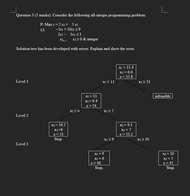 Solved Question 3 (1 marks): Consider the following | Chegg.com