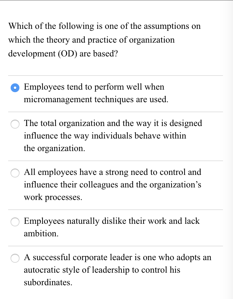 Solved Which of the following is one of the assumptions on | Chegg.com