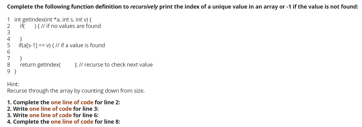 Solved Complete the following function definition to | Chegg.com