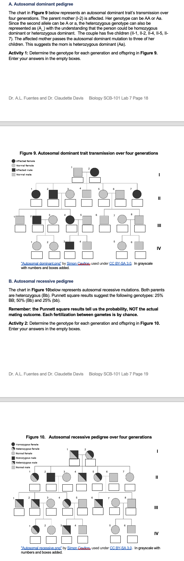 Solved A. Autosomal dominant pedigree The chart in Figure 9 | Chegg.com