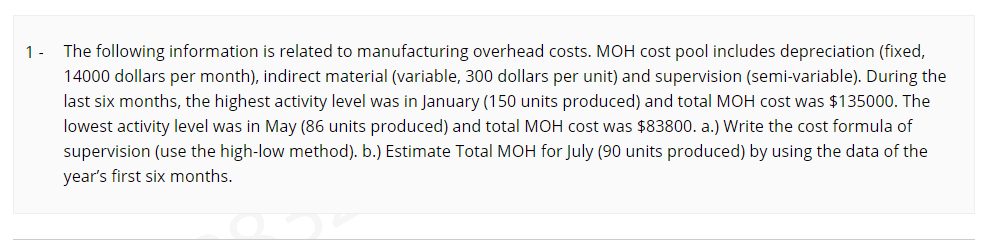 Solved The following information is related to manufacturing | Chegg.com