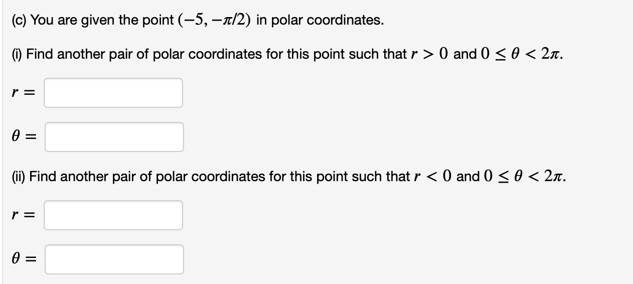 Solved (a) You are given the point (5,0)(5,0) in | Chegg.com