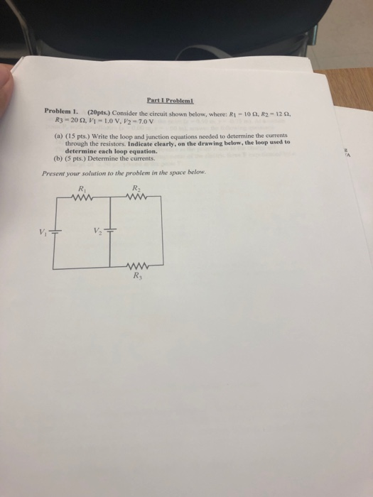 Solved Problem I. (20pts.) Consider the circuit shown below, | Chegg.com