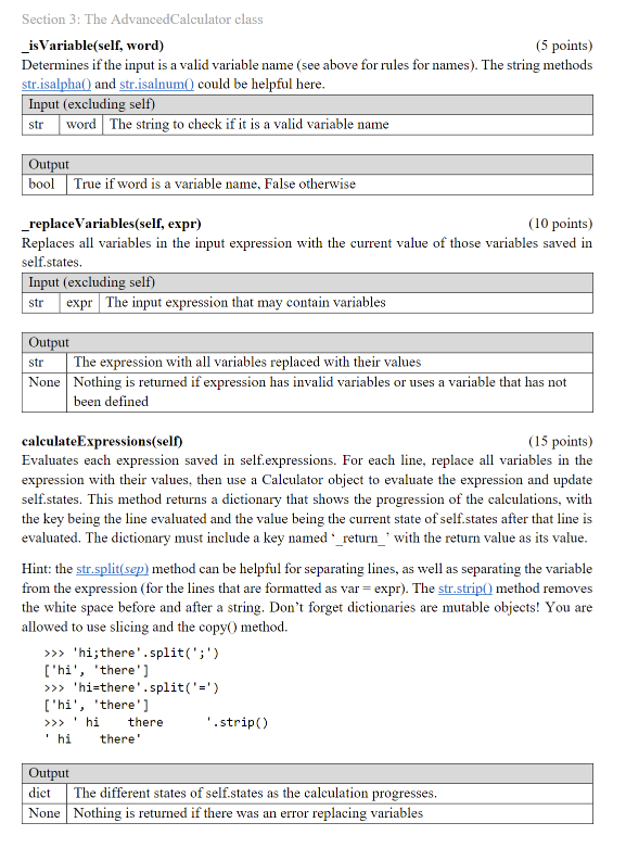 Solved Please solve the advanced calculator class in Python. | Chegg.com