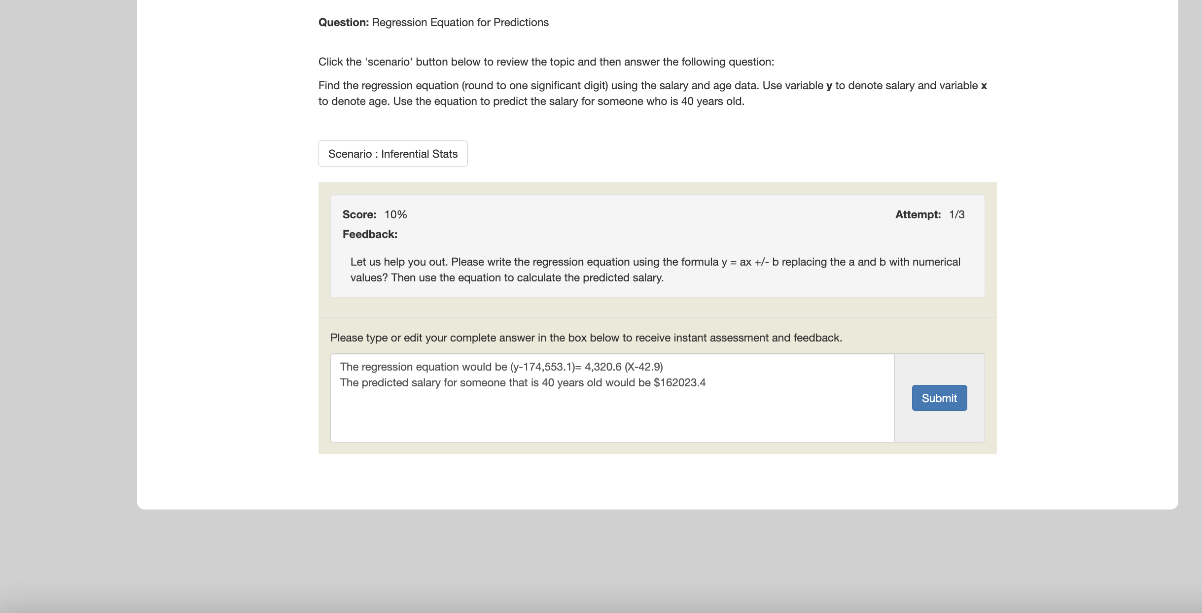 Solved Question: Regression Equation for PredictionsClick | Chegg.com