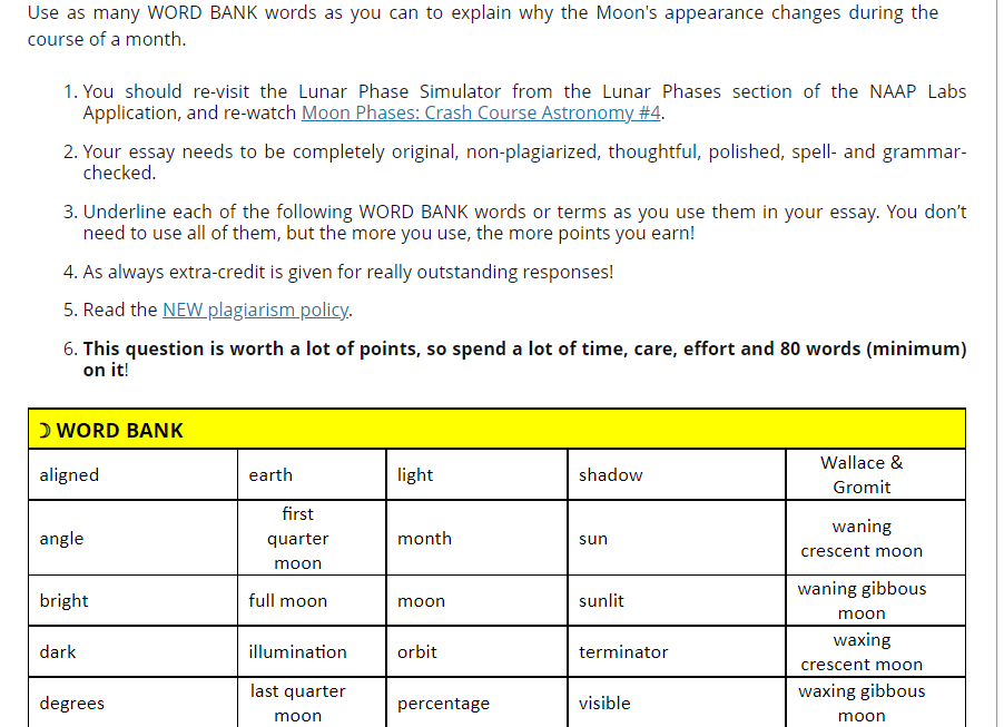 Solved Use as many WORD BANK words as you can to explain why | Chegg.com