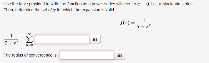 Solved Use the table provided to write the function as a | Chegg.com