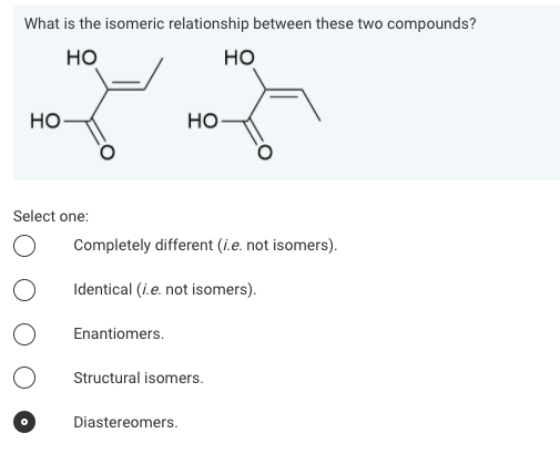 Solved What is the isomeric relationship between these two | Chegg.com