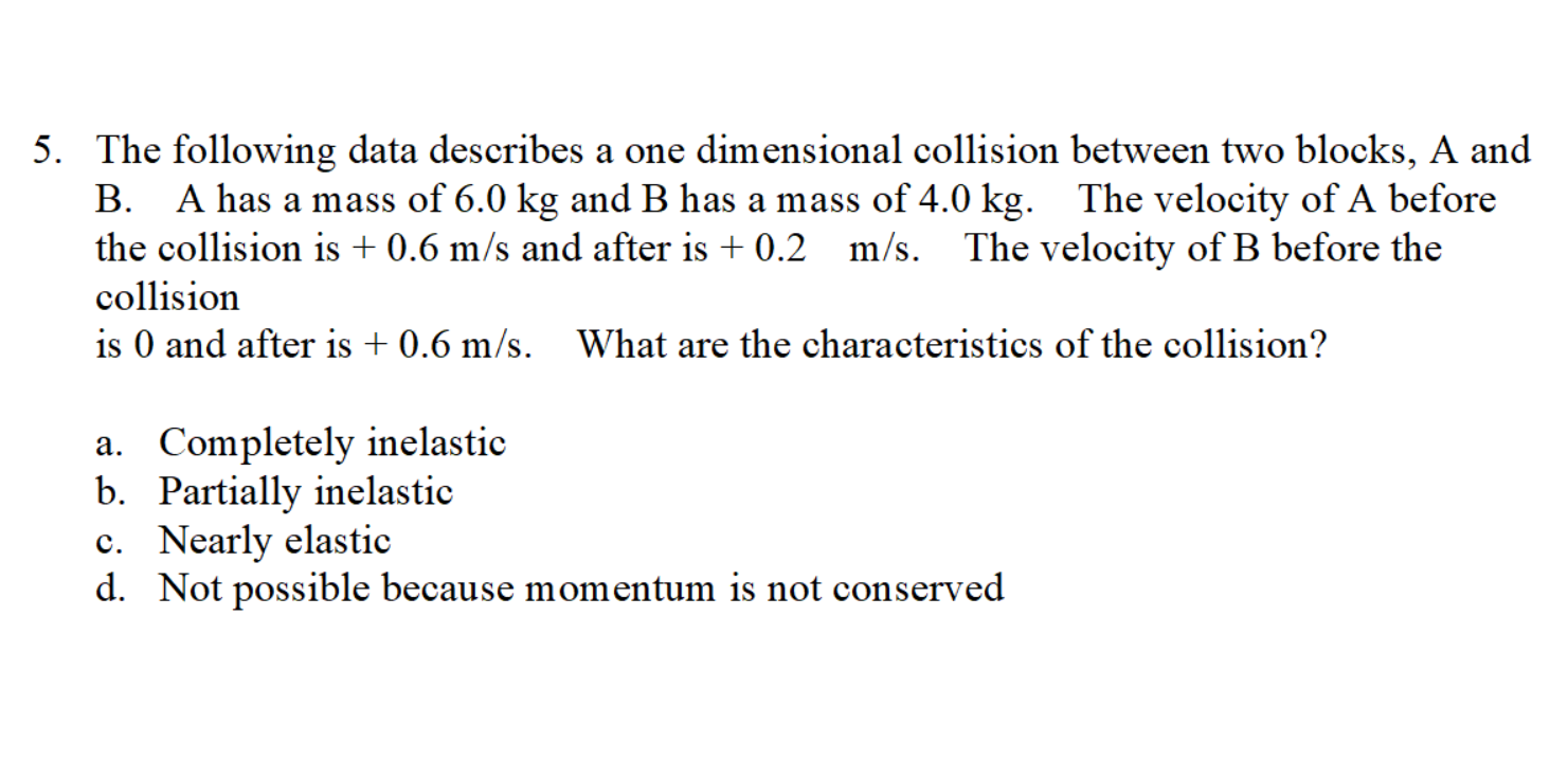 Solved The following data describes a one dimensional | Chegg.com
