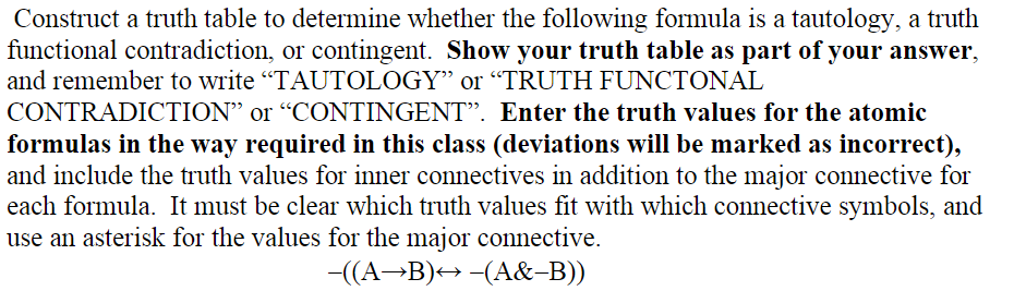 Solved Construct a truth table to determine whether the | Chegg.com