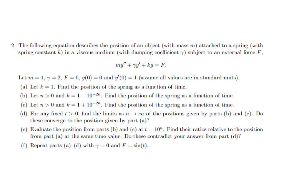 Solved The following equation describes the position of an | Chegg.com