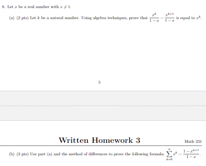 Solved 8. Let x be a real number with x =1. (a) (2pts) Let k | Chegg.com Solved 8. Let x be a real number with x =1. (a) (2pts) Let k | Chegg.com