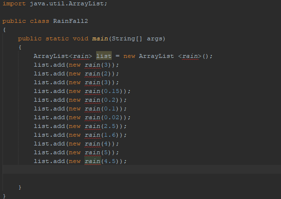 Solved Requirements from the textbook: write a RainFall | Chegg.com