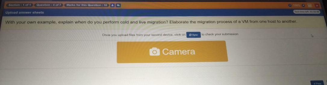Solved Sections: 1 of 1 Question : 4 of 7 Marks for this | Chegg.com