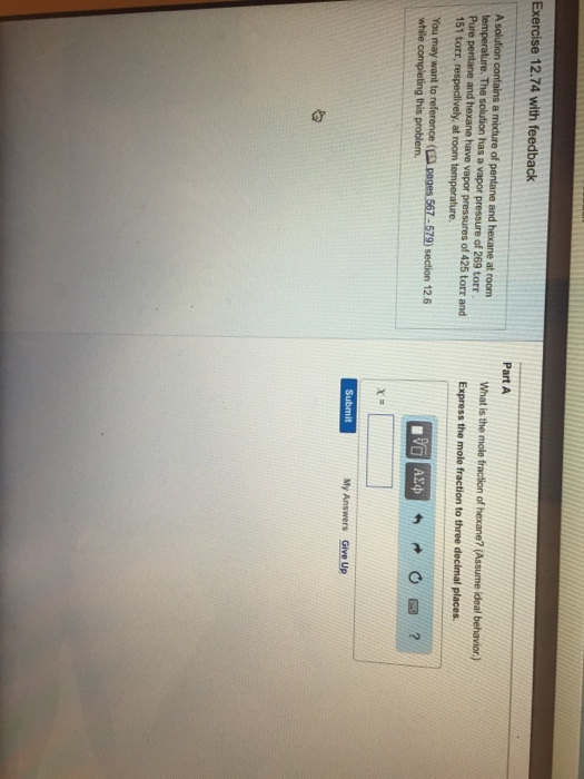 Solved A solution contains a mixture of pentane and hexane | Chegg.com