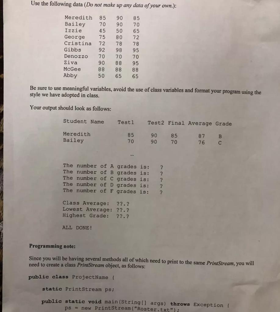Solved Write a complete Java program for the following | Chegg.com
