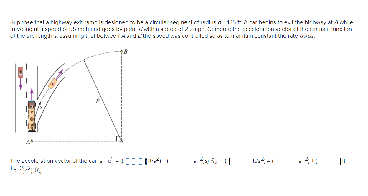 Solved Suppose that a highway exit ramp is designed to be a | Chegg.com