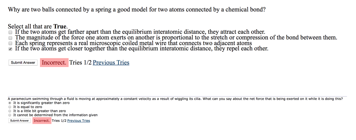 Solved Why are two balls connected by a spring a good model | Chegg.com