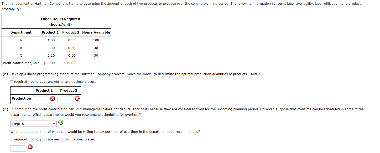 Solved profitability: (a) Develop a linear programming model | Chegg.com