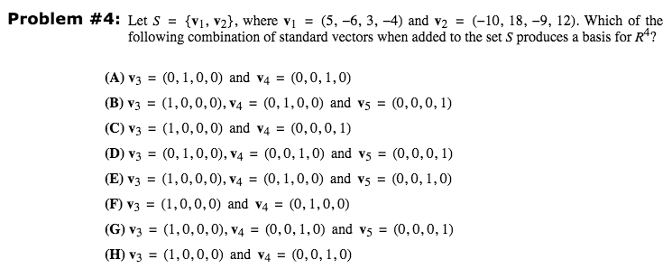 Solved Problem #4: Let S = {V1, V2}, where vi = (5, -6, 3, | Chegg.com