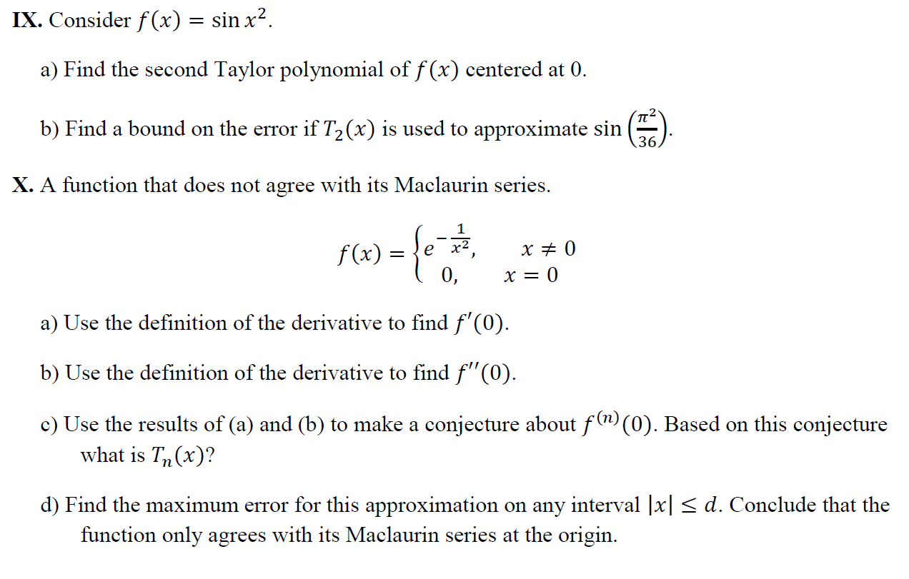 Solved Lab 3 Taylor Polynomials And Error Bounds Math 1c