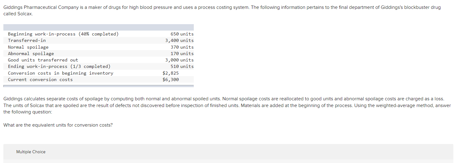 Solved Conversion costs are incurred uniformly during the | Chegg.com