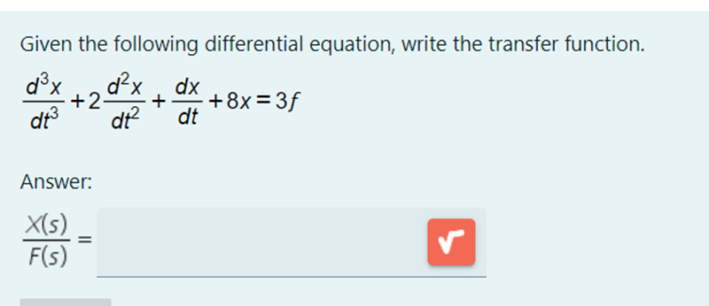 Solved Given the following differential equation, write the | Chegg.com