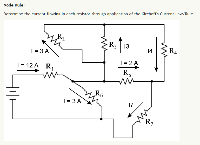 Solved Node Rule Determine The Current Flowing In Each