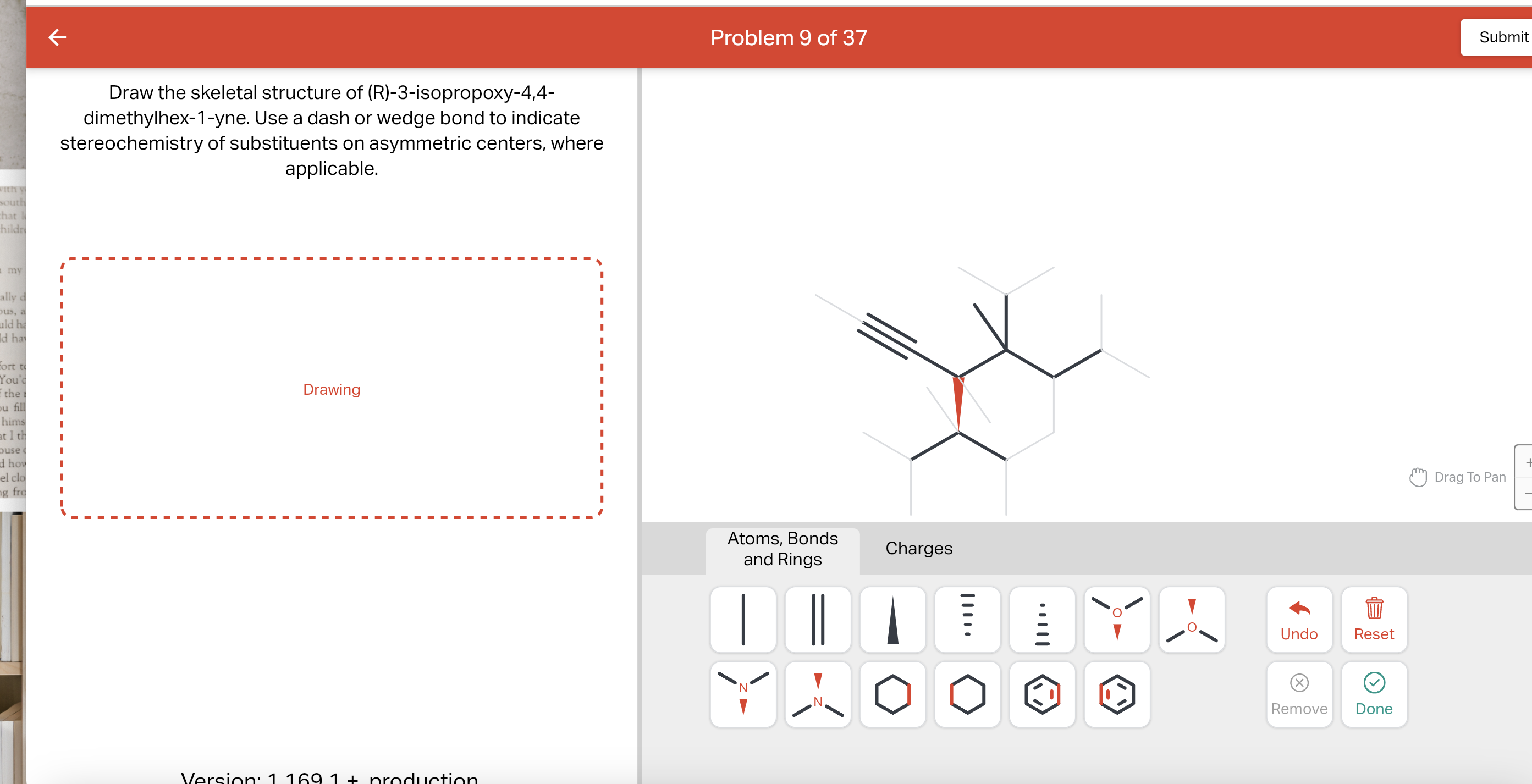 Solved Problem 9 of 37 Draw the skeletal structure of | Chegg.com