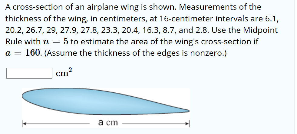 Solved A cross-section of an airplane wing is shown. | Chegg.com