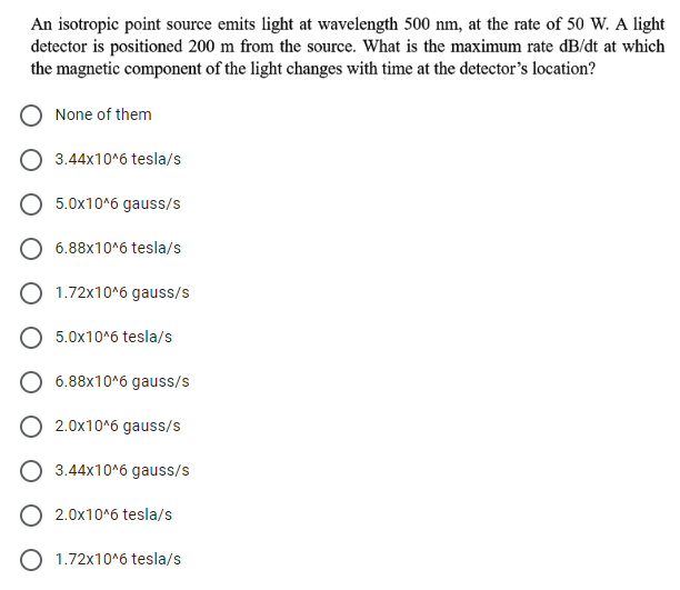 Solved An isotropic point source emits light at wavelength | Chegg.com