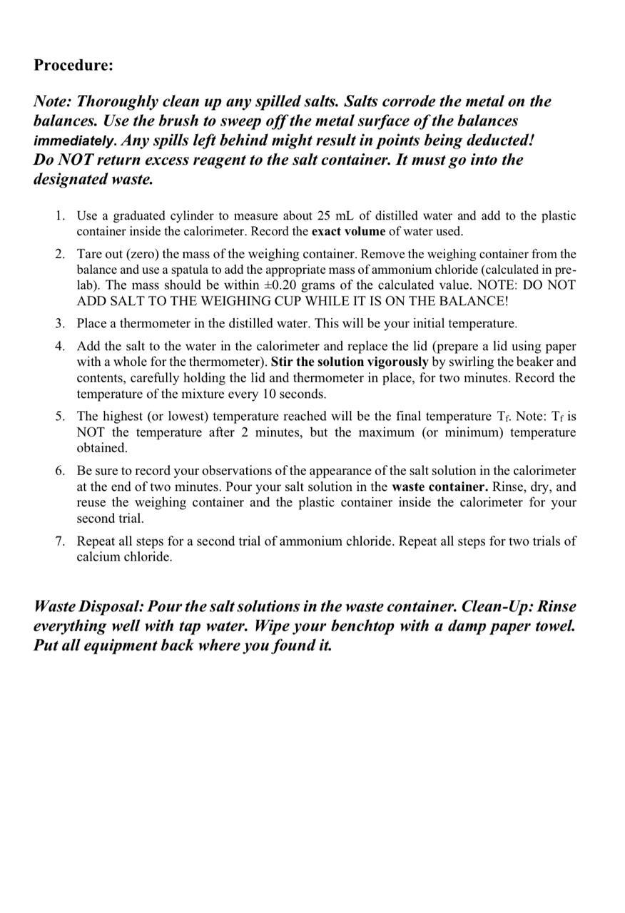 Solved Thermodynamics Lab 2 - Heat of solution | Chegg.com