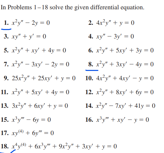 Solved In Problems 1-18 solve the given differential | Chegg.com