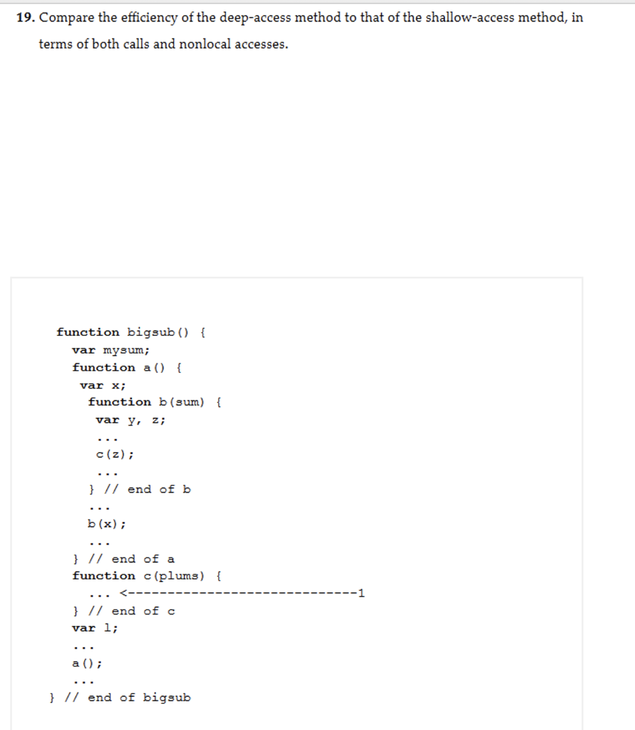 Solved 19. Compare the efficiency of the deep-access method | Chegg.com
