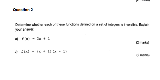 Solved Determine whether each of these functions defined on | Chegg.com