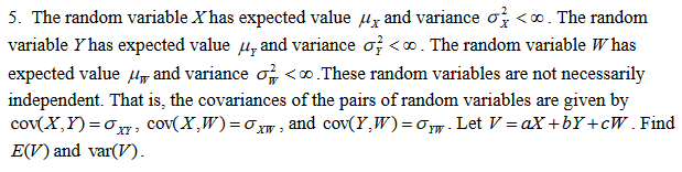 Solved 5. The random variable X has expected value μX and | Chegg.com