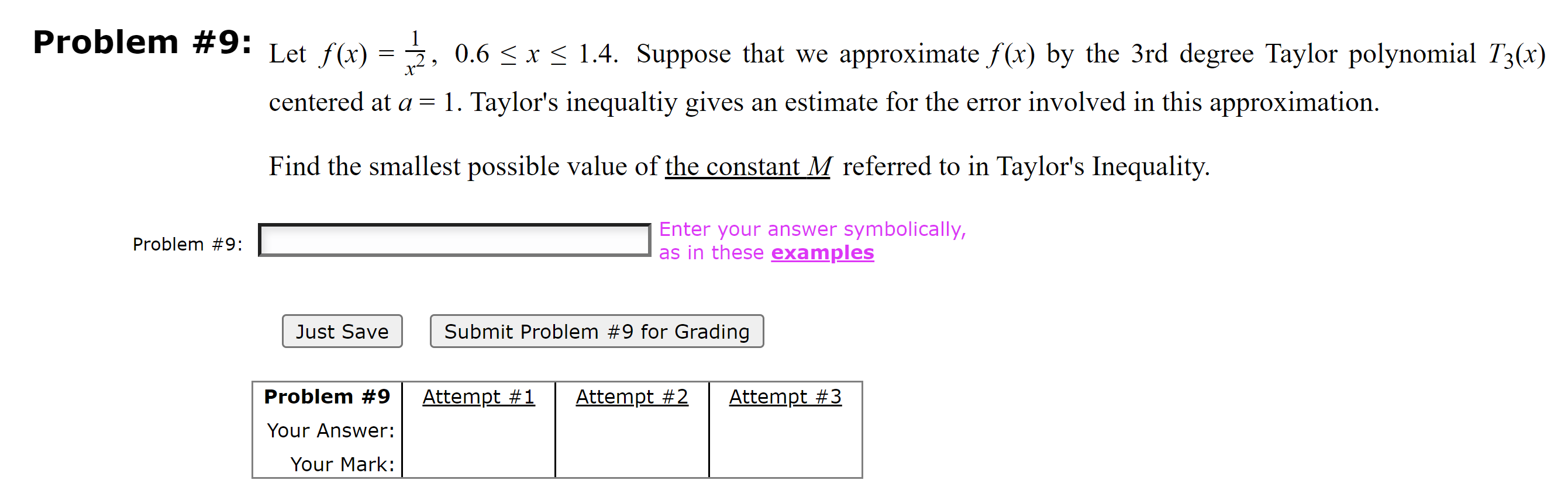 Solved roblem \#9: Let f(x)=x21,0.6≤x≤1.4. Suppose that we | Chegg.com Solved roblem \#9: Let f(x)=x21,0.6≤x≤1.4. Suppose that we | Chegg.com