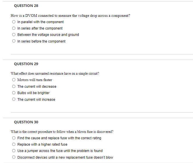 Solved QUESTION 28 How is a DVOM connected to measure the | Chegg.com