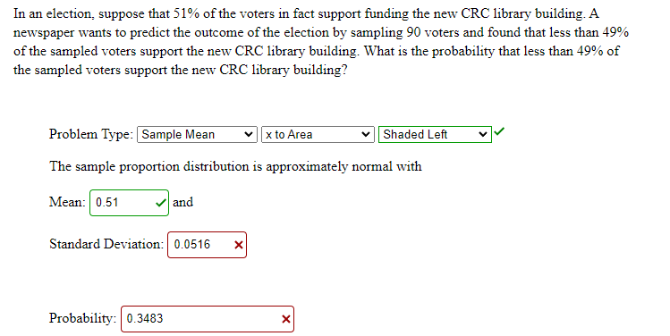 Solved In an election, suppose that 51% of the voters in | Chegg.com