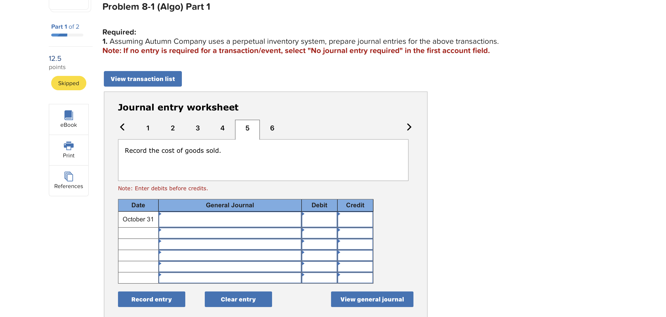 Solved Required information Problem 8-1 (Algo) Various | Chegg.com